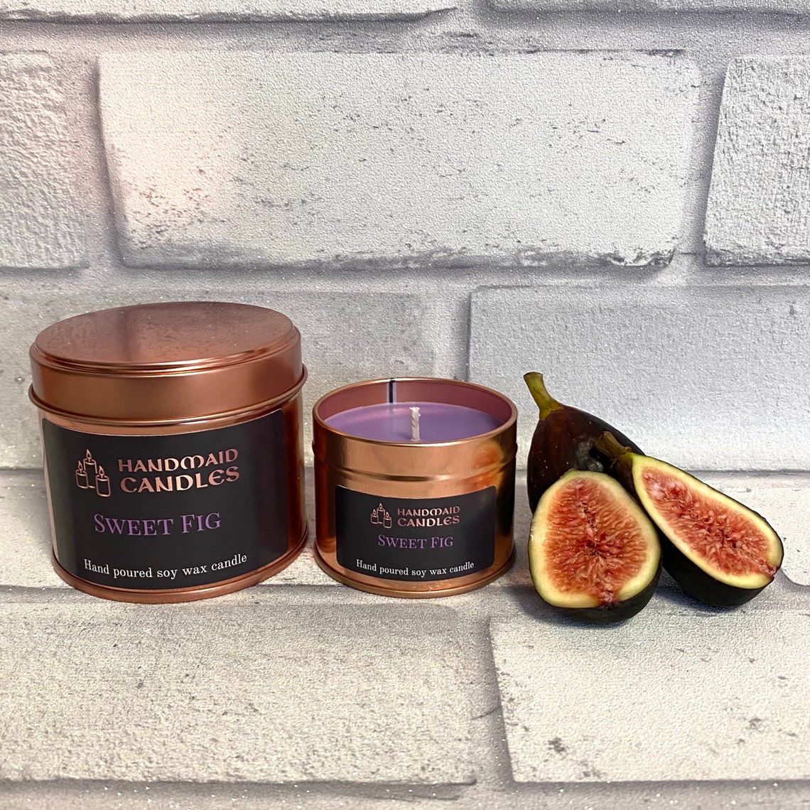 Sweet Fig Scented Candle, Soy Wax, Tin Container Candle, Fruit Scented ...