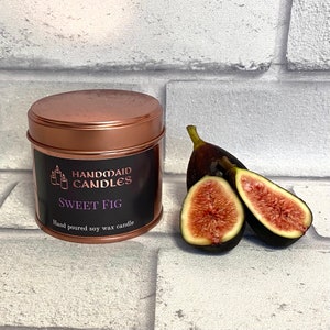 Sweet Fig Scented Candle, Soy Wax, Tin Container Candle, Fruit Scented ...