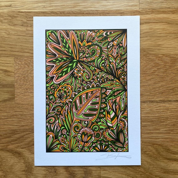 Zentangle Art Print Edition of 10 Abstract Art Hand-drawn | Etsy