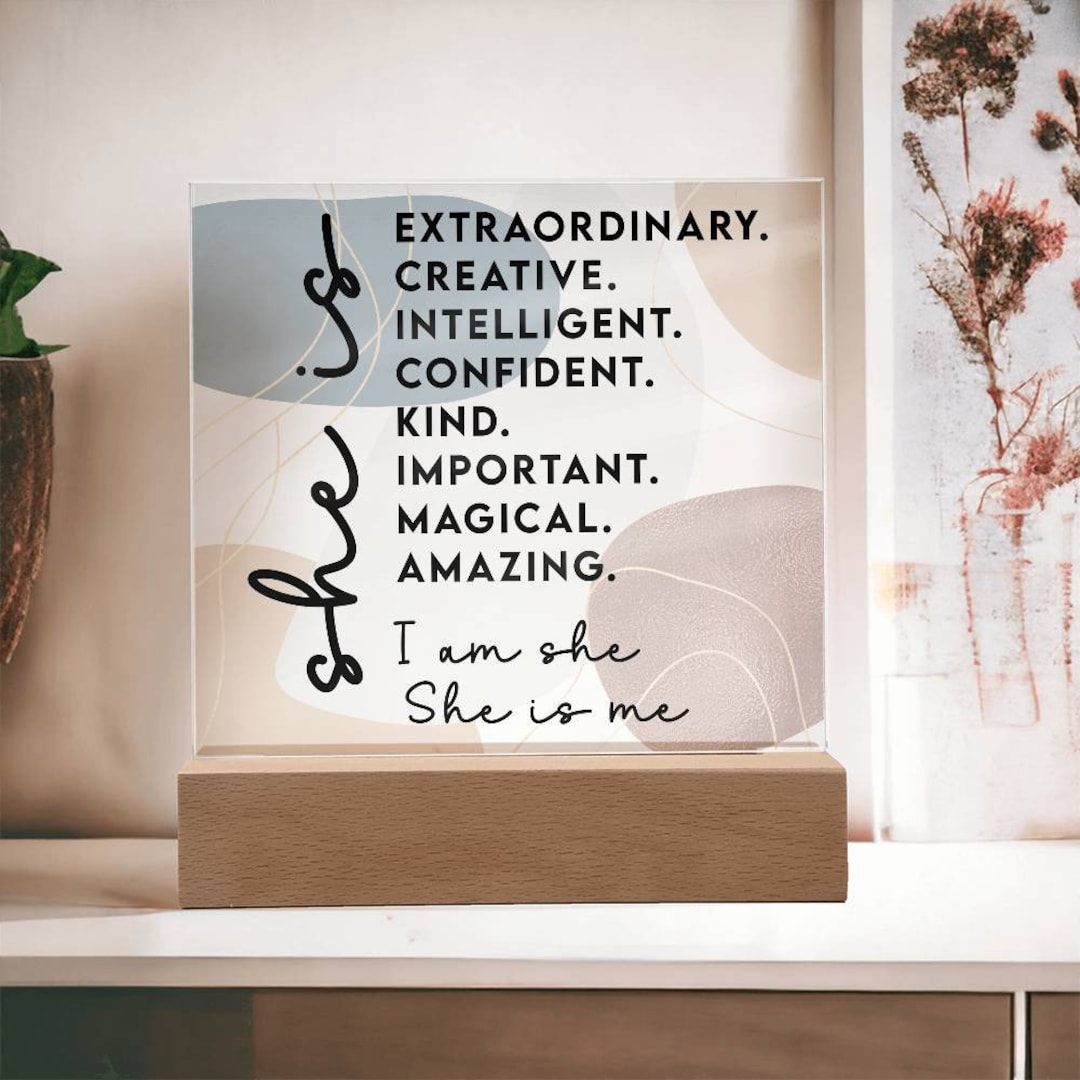 I Am She, She is Me Affirmations and Daily Reminder Plaque | Boho Home ...