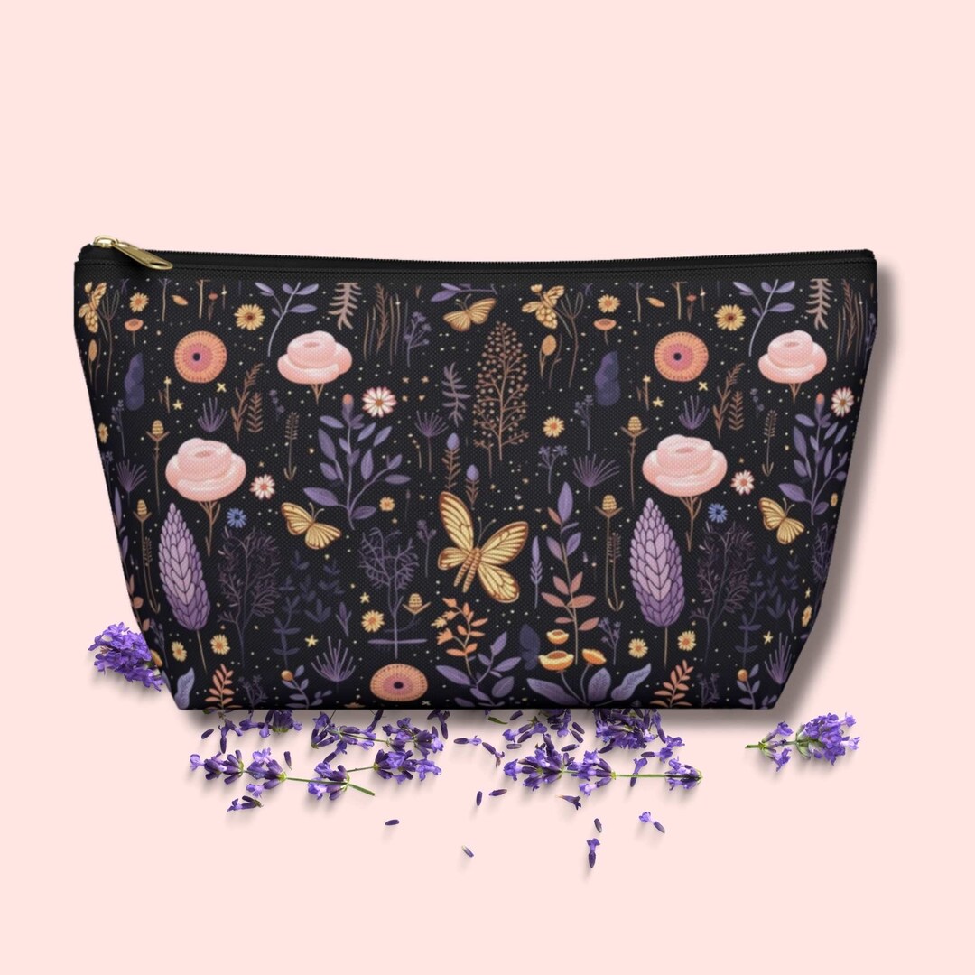 Soft Cottagecore Accessory Pouch | Pastel Floral Cosmetics Case ...