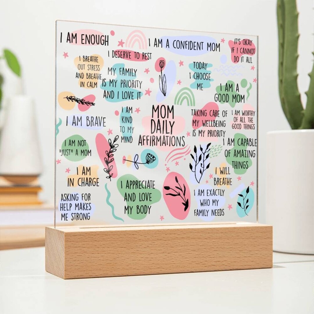 Affirmations for Mom Sign, Mom Daily Reminders, Gift for New Mom, Best ...