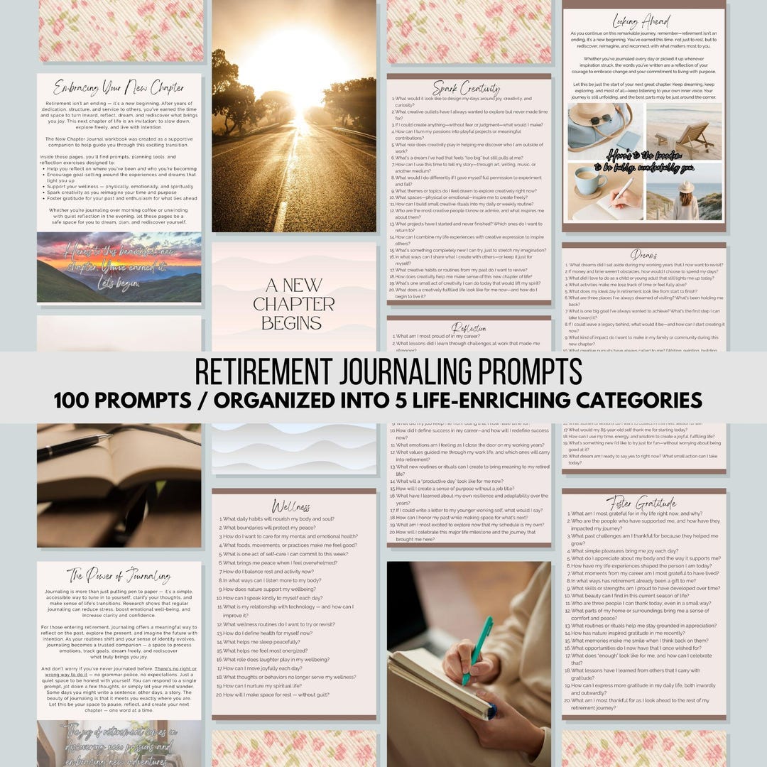 Retirement Journal Prompts: 100 Thoughtful Writing Exercises (digital ...