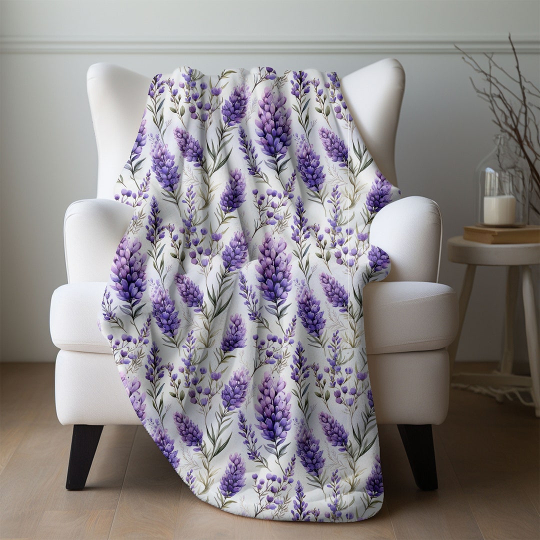 Lavender Soft Cozy Throw Blanket, Cottagcore Decor, Garden Lover Gift ...