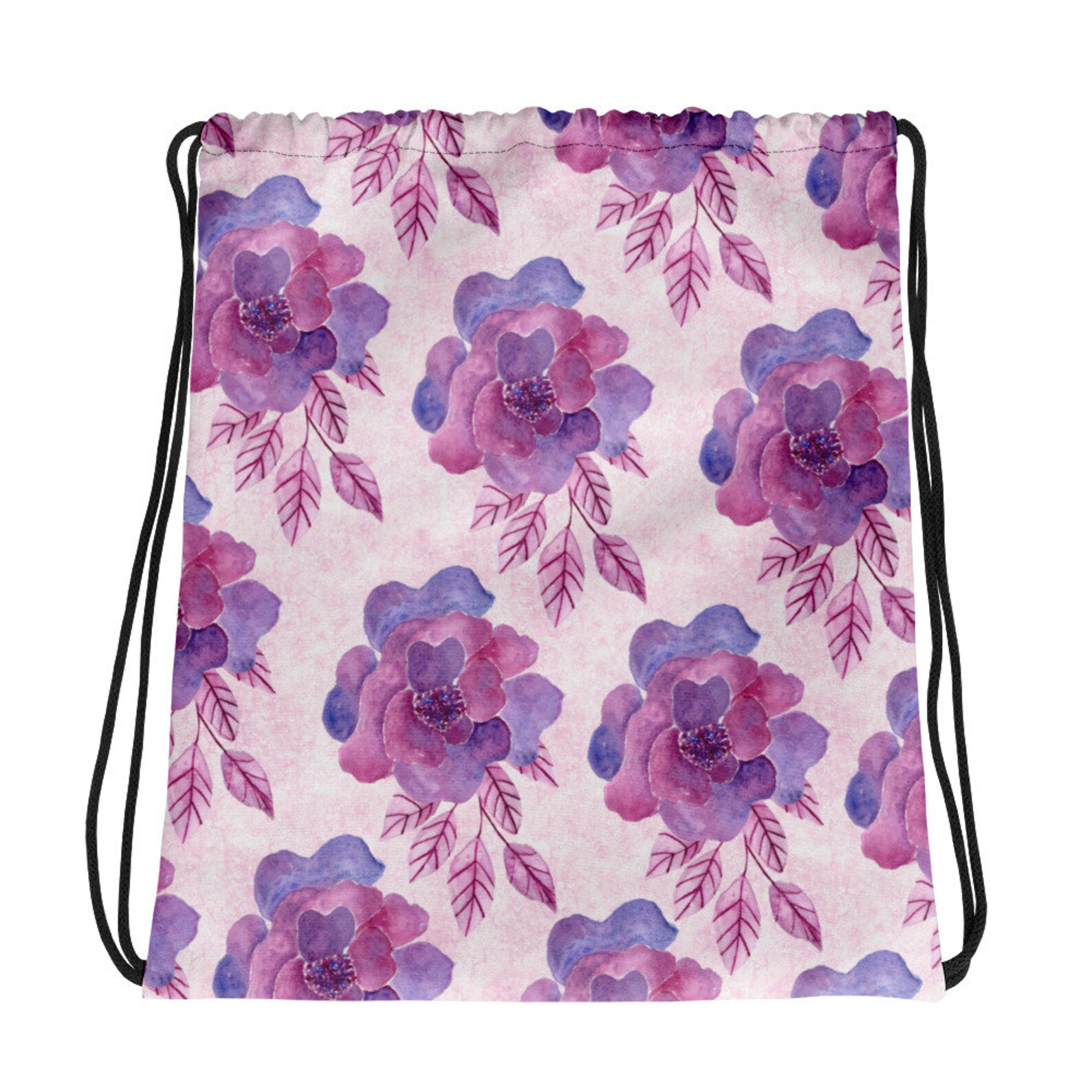 FLORAL Drawstring bag Purple | Etsy