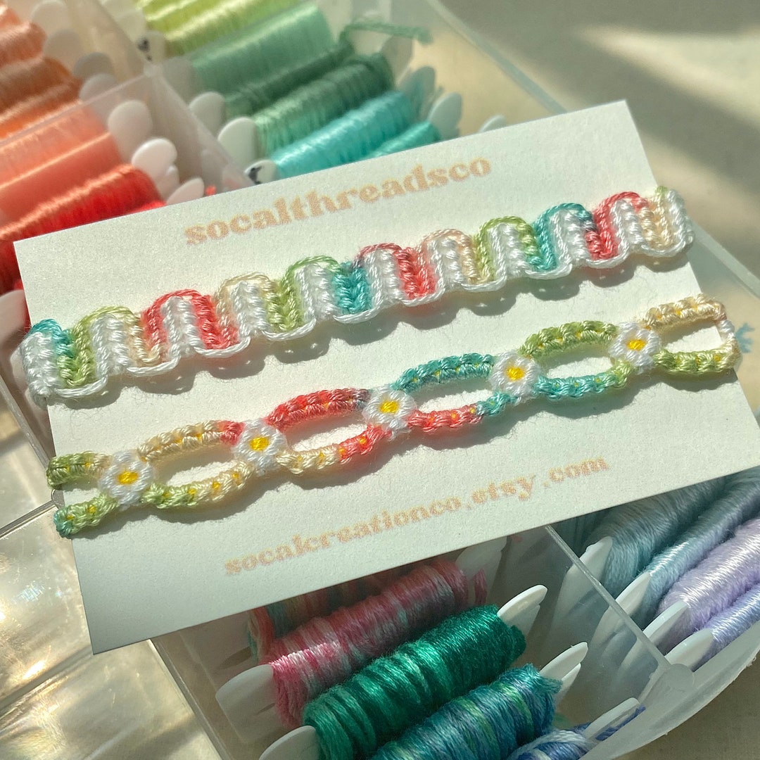 Summer Friendship Bracelet Set • VSCO Flower Bracelet and Wave Set ...