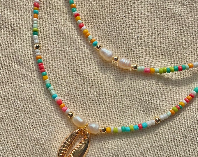 Summer Beaded Necklace || Seed Beed Aesthetic Trendy Necklace - Etsy