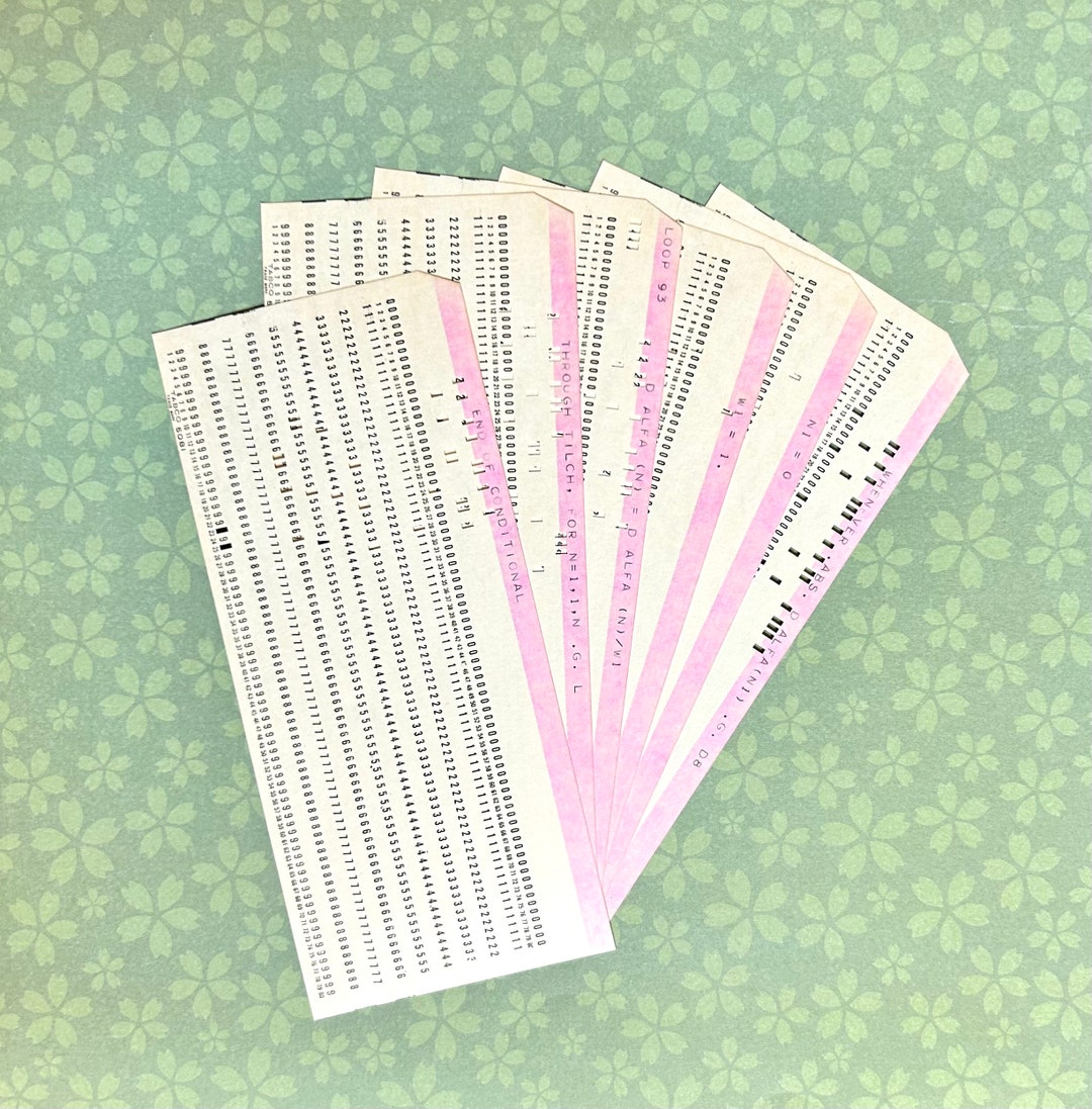 6 Vintage Computer Punch Cards - Etsy
