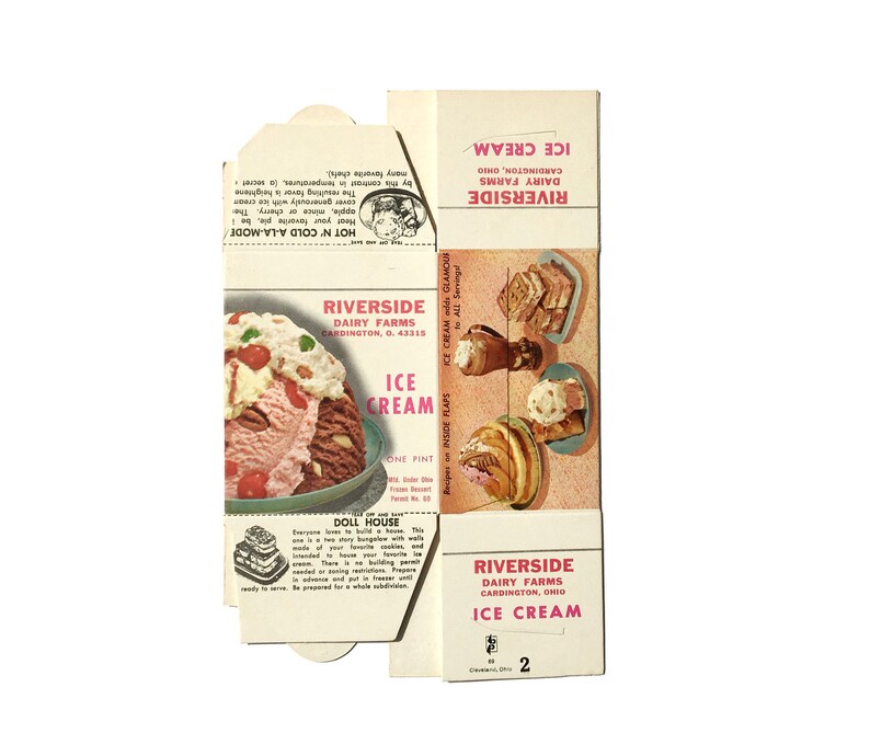 Vintage Ice Cream Pint Box - Etsy