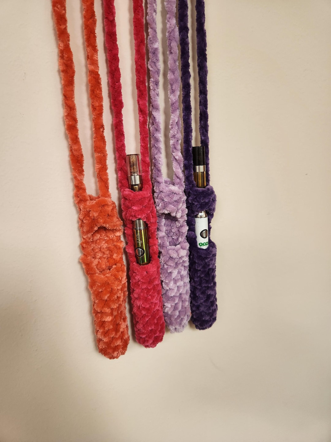 Rainbow Velvet Vapepen Holder & Necklace, Vape Pen Sleeve, Cartridge ...