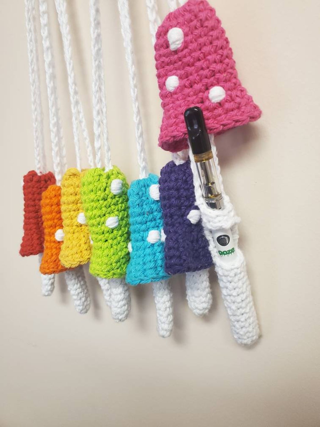 Vape Pen Rainbow Mushroom Necklace, Vape Pen Holder and Necklace, Slim ...