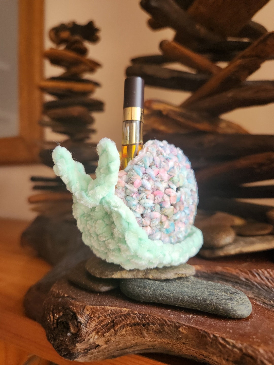 Lookah Snail Holder, Handmade Rainbow Velvet Lookah Snail Cover ...