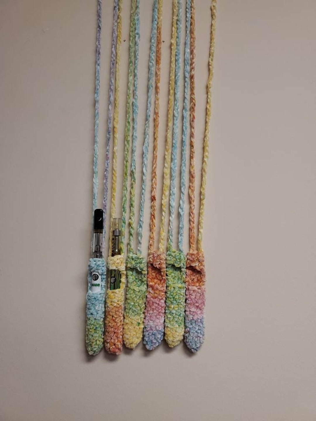 Variegated Rainbow Velvet Slim Vapepen Holder and Necklace, - Etsy