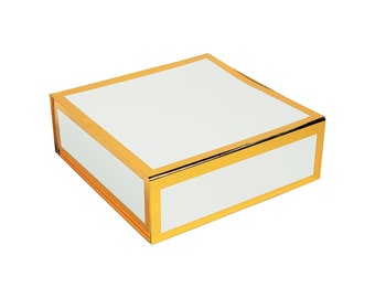 White Box Gold Trim | Etsy