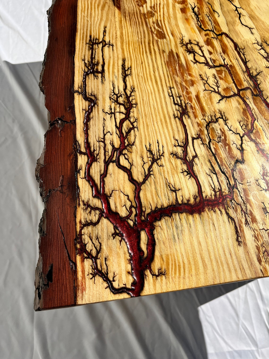Fractal Coffee Table W/red Lava Epoxy Inlay - Etsy