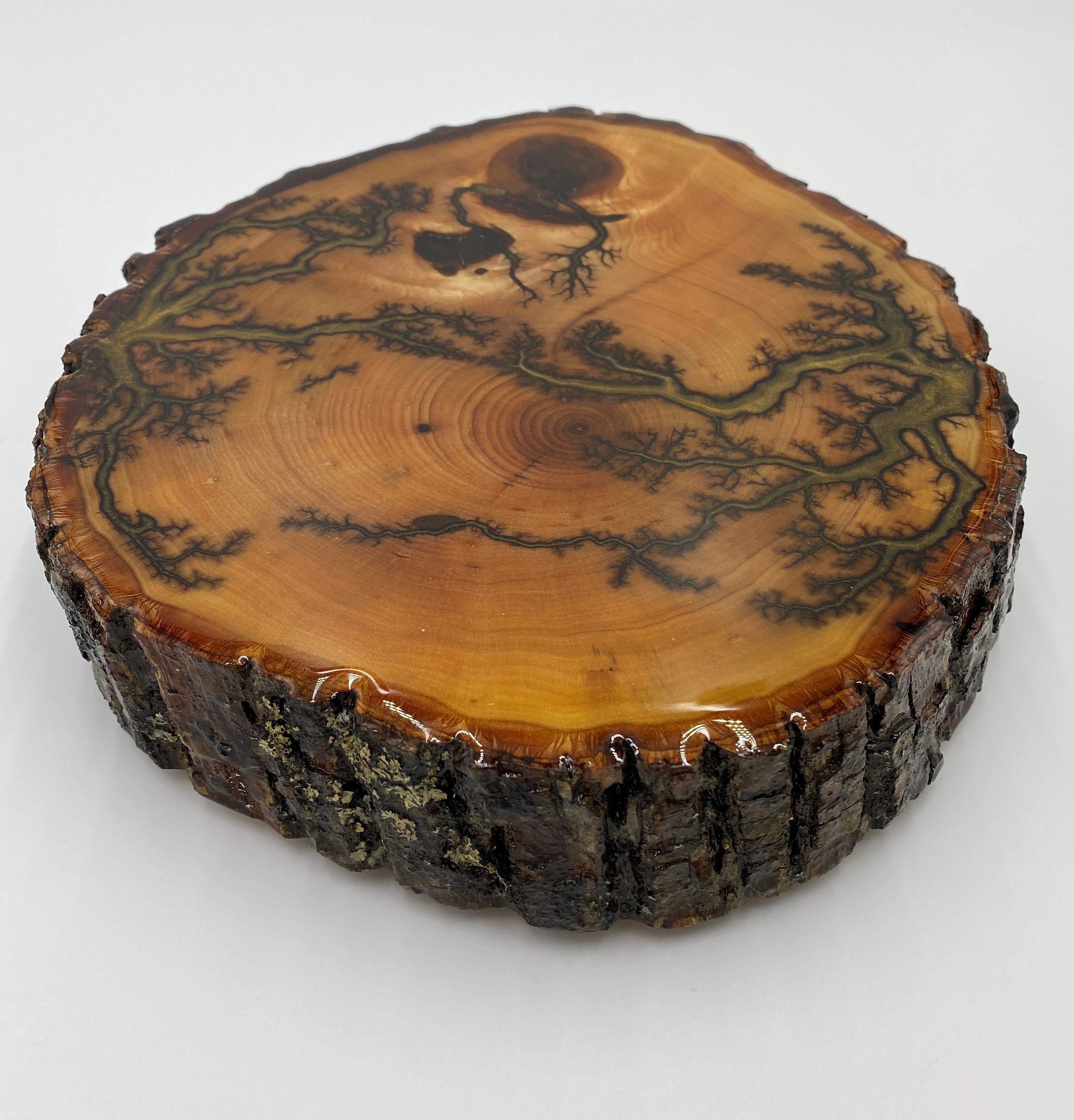 Fractal Table Center W/gold Epoxy Inlay - Etsy