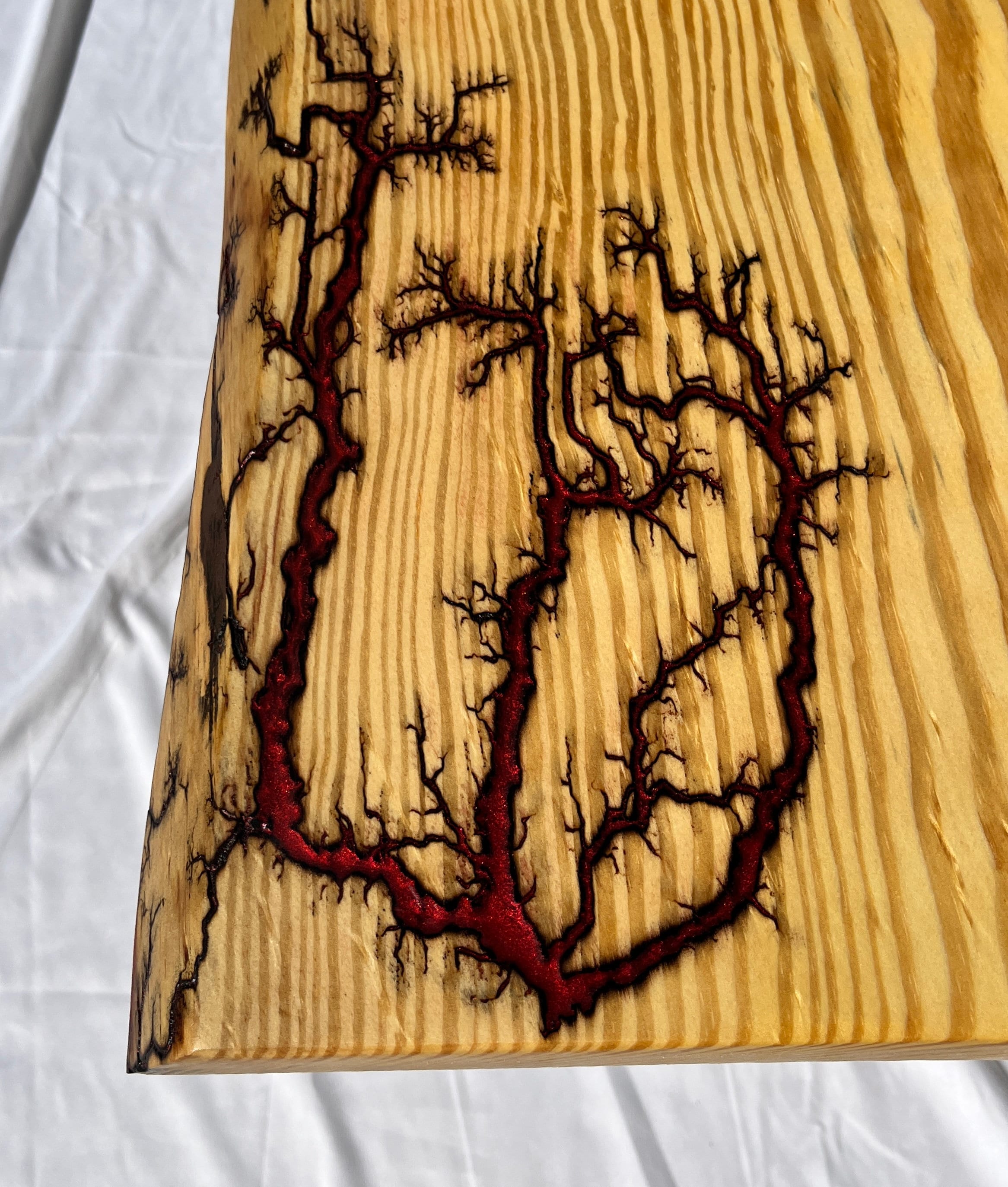 Fractal Coffee Table W/Red Lava epoxy inlay — B Fractal Designs