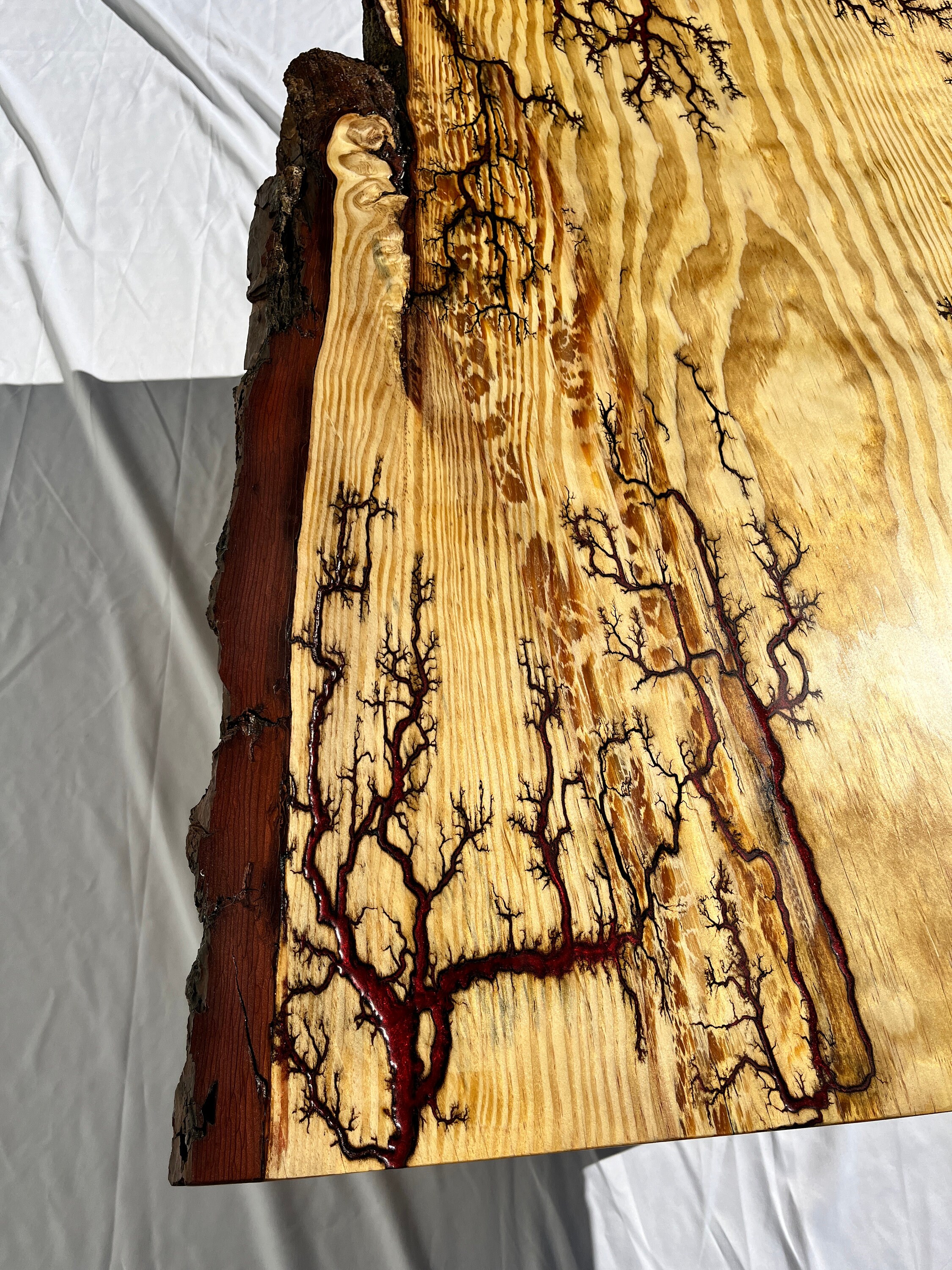 Fractal Coffee Table W/Red Lava epoxy inlay — B Fractal Designs