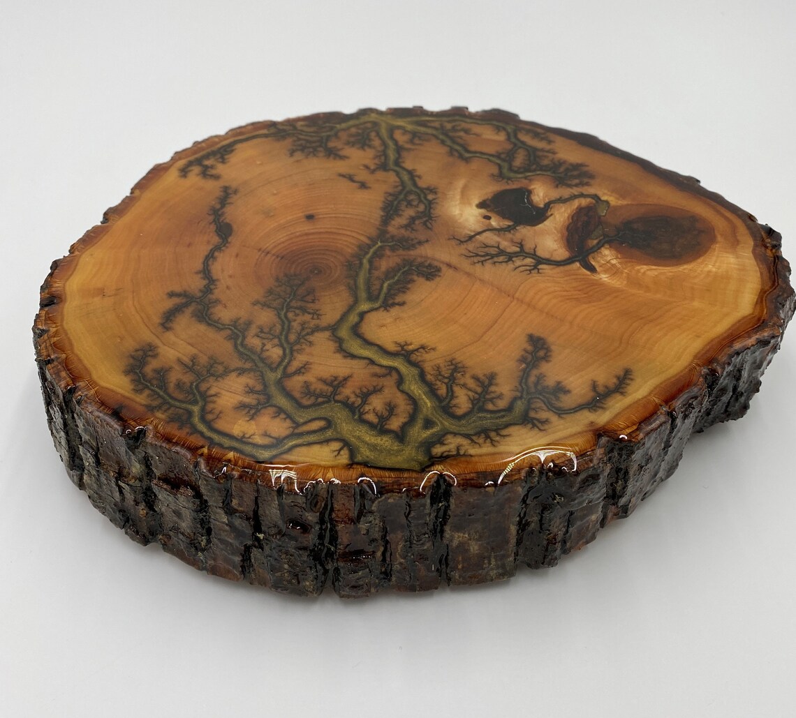 Fractal Table Center W/gold Epoxy Inlay - Etsy