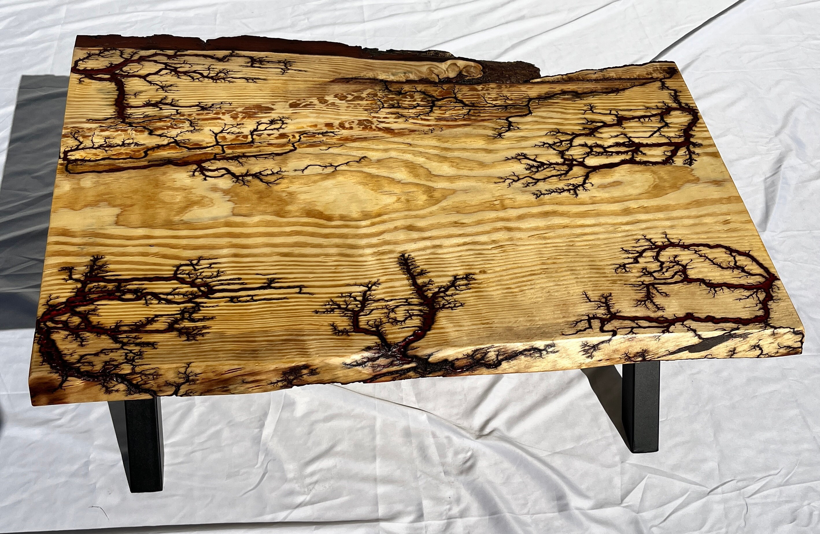 Fractal Coffee Table W/Red Lava epoxy inlay — B Fractal Designs