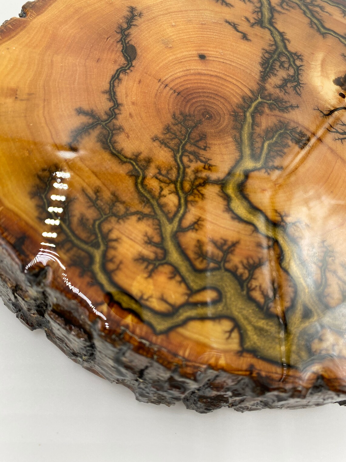 Fractal Table Center W/gold Epoxy Inlay - Etsy