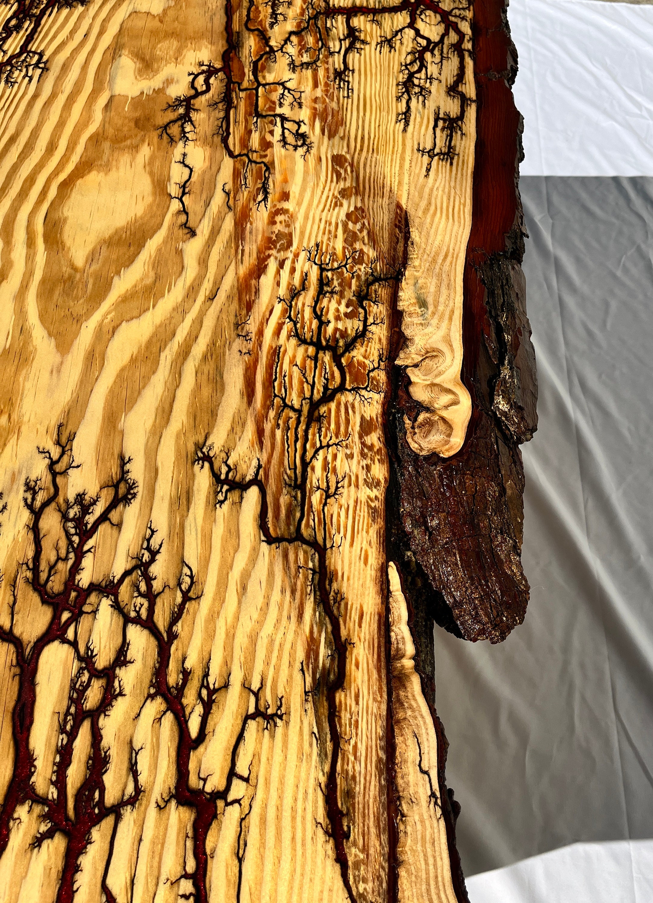 Fractal Coffee Table W/Red Lava epoxy inlay — B Fractal Designs