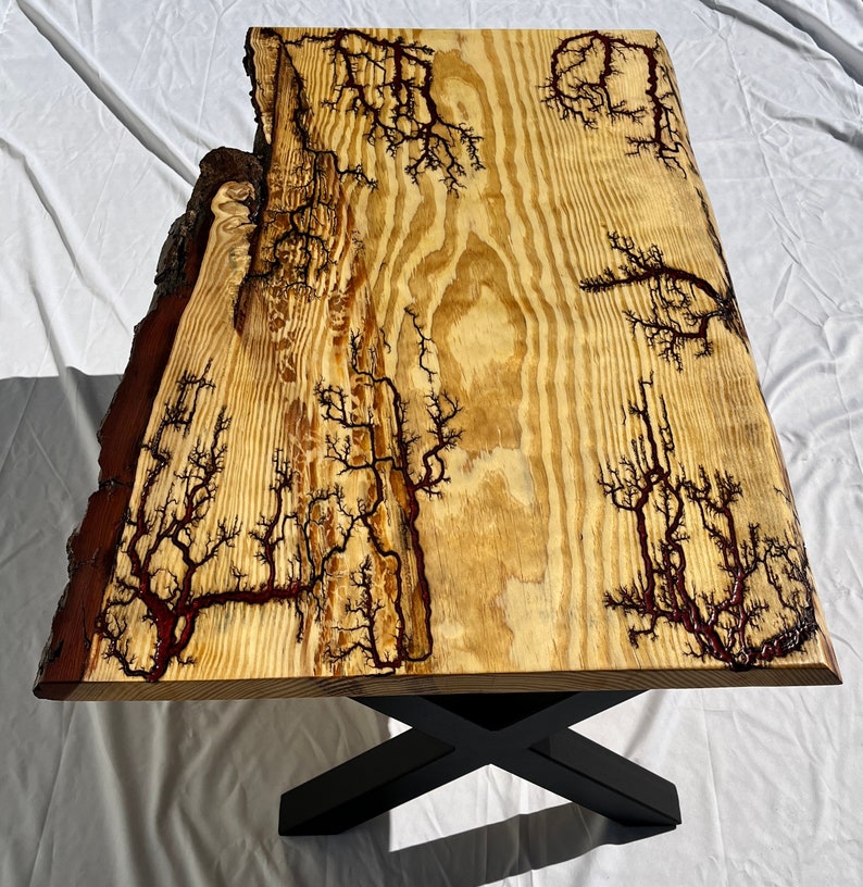 Fractal Coffee Table W/red Lava Epoxy Inlay - Etsy