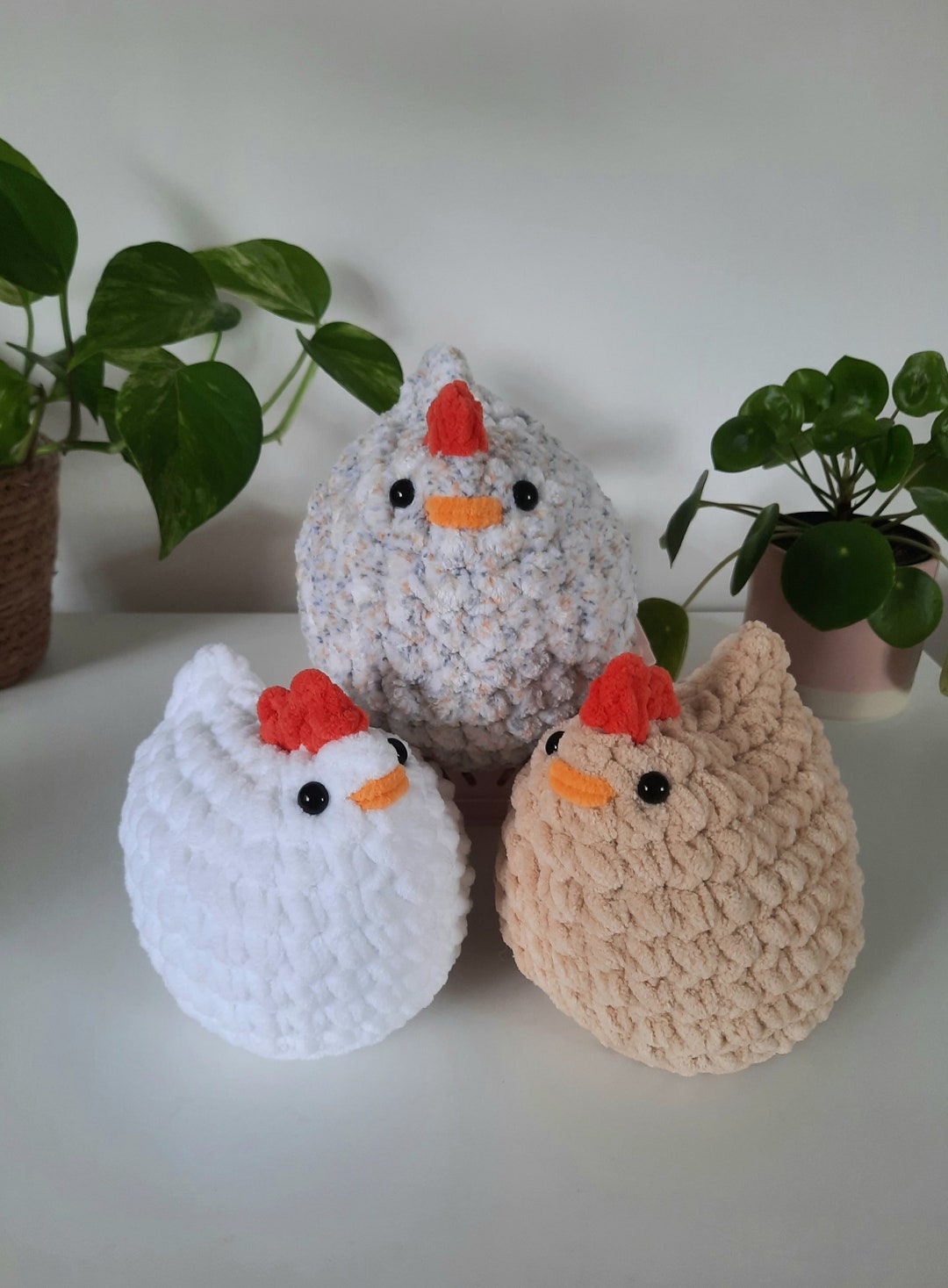 Chonky Crochet Chicken Hen Soft Plushie Friend - Etsy