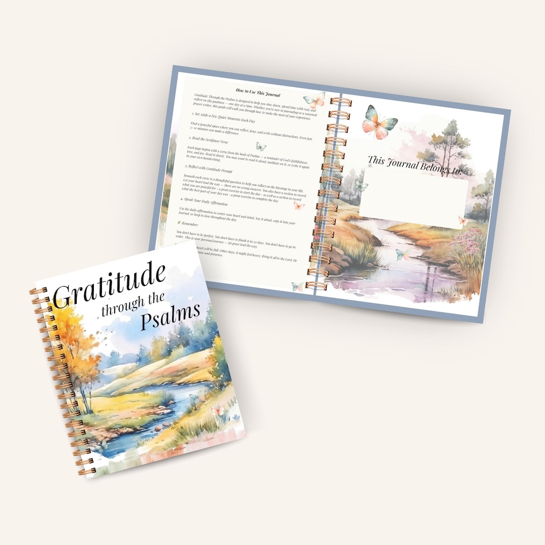 Book of Psalms Printable Christian Devotional With Gratitude Prompts ...
