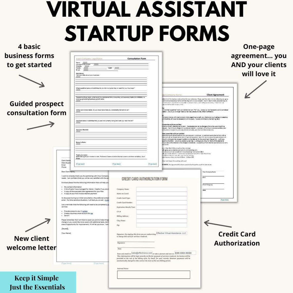 Virtual Assistant Package, Virtual Assistant Starter Kit, New Client ...