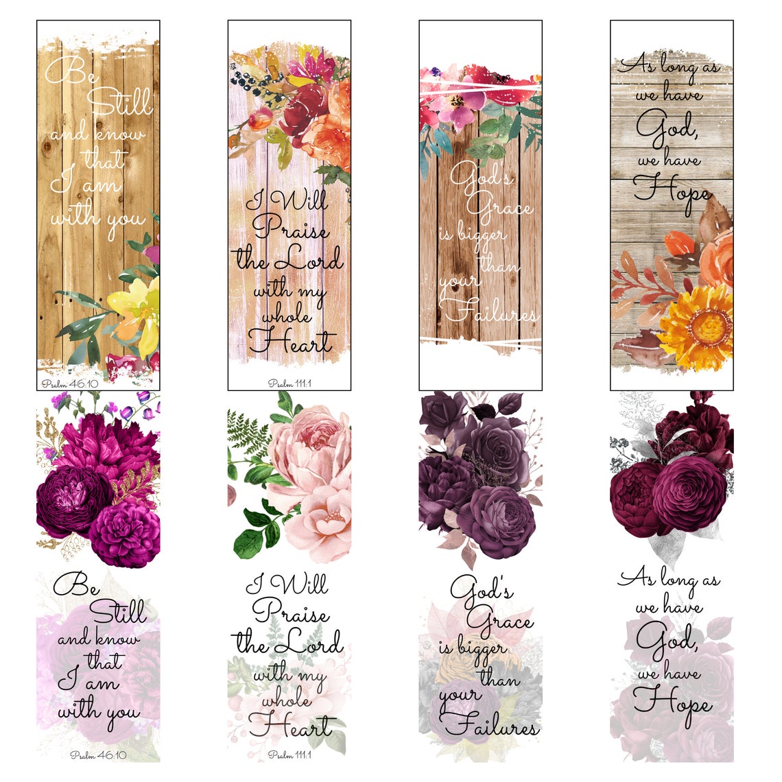 Christian Bookmarks Set of 8 Bible Study Group Bible Verse - Etsy