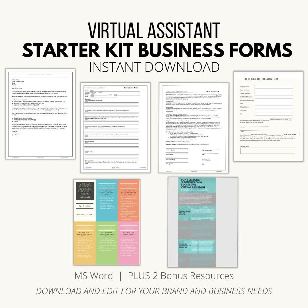 Virtual Assistant Package, Virtual Assistant Starter Kit, New Client ...