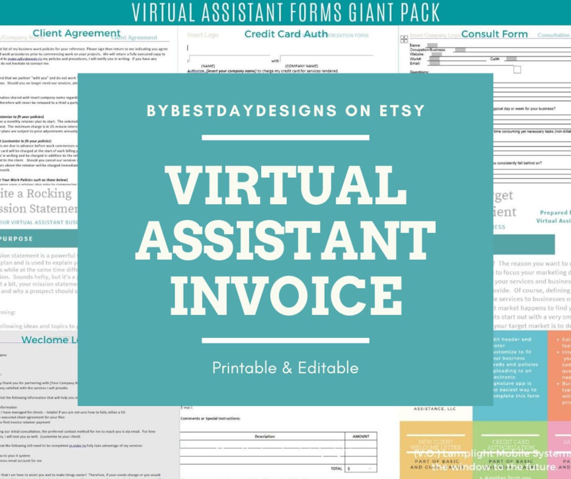 Virtual Assistant Invoice Template Virtual Assistant Business - Etsy