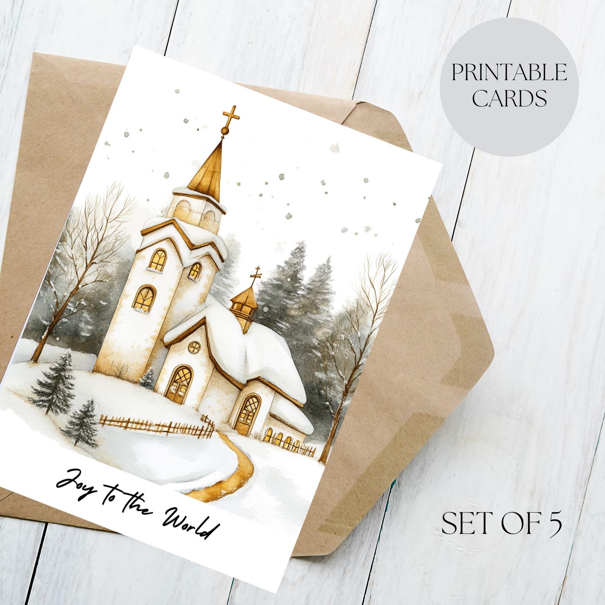 Christmas Church Greeting Cards: Holiday Carol Verse (PDF Printable) - Etsy