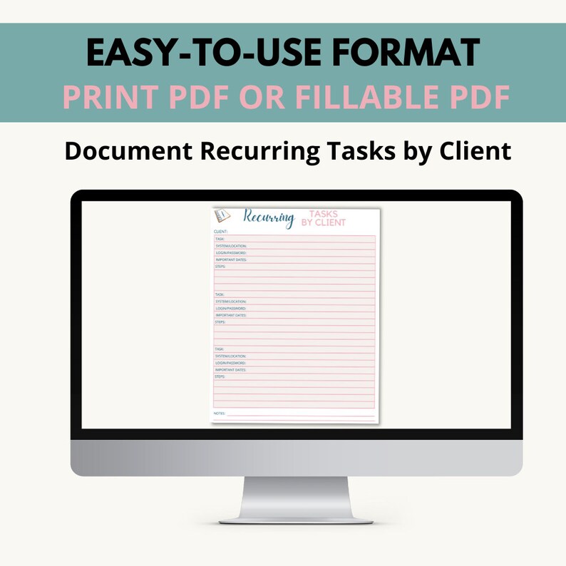 Editable Task List, Printable Weekly Task List by Client, Virtual ...