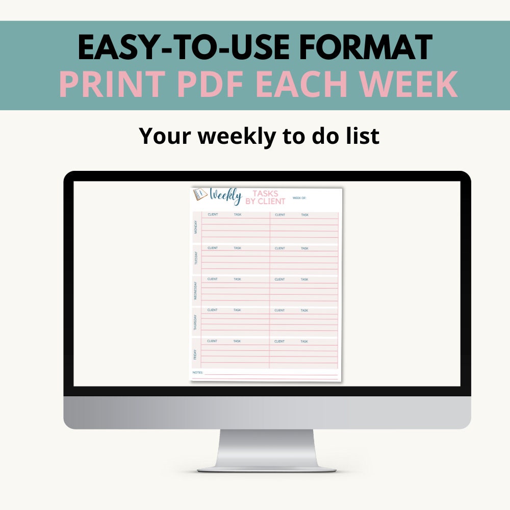Fillable PDF, Printable Weekly to Do List, Virtual Assistant Templates ...