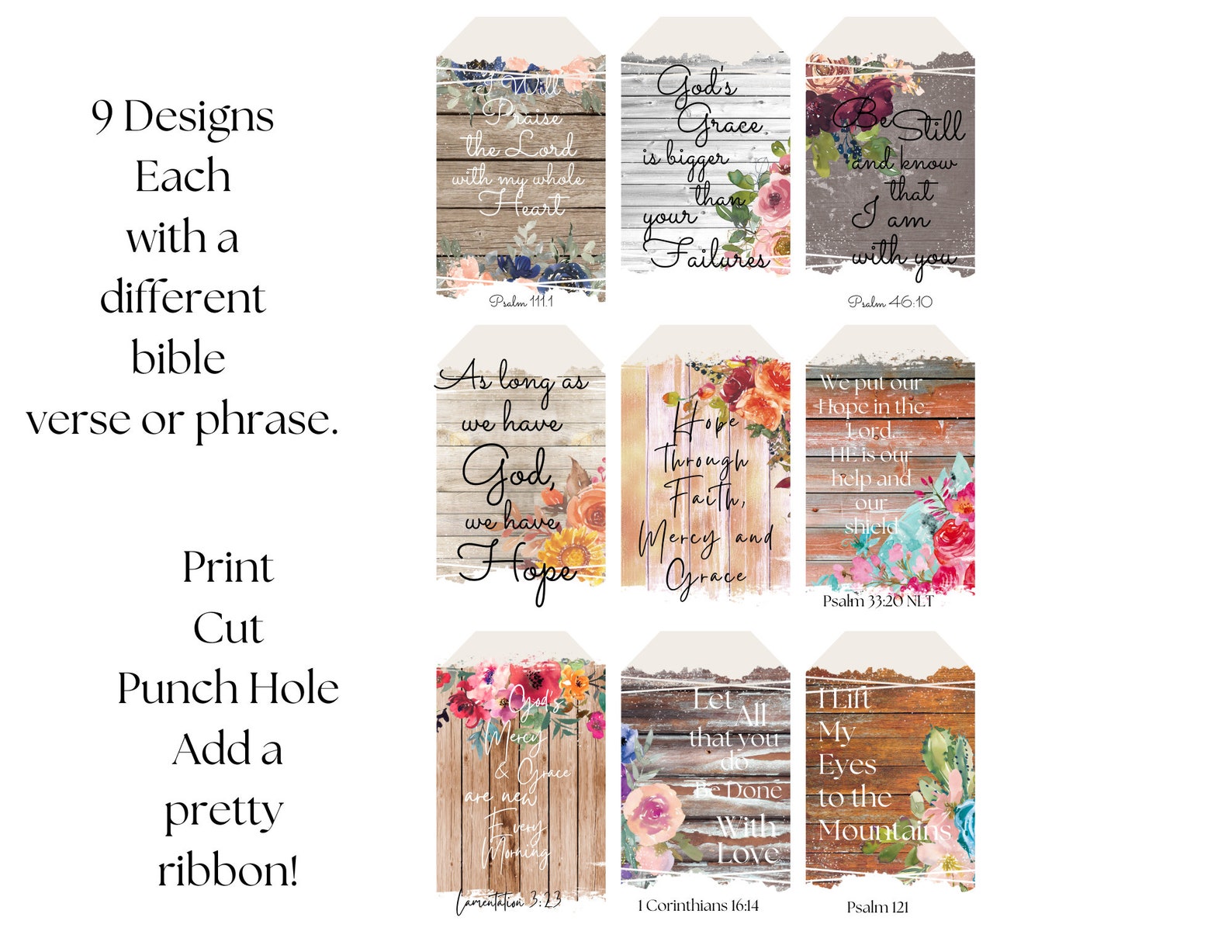 Bible Gift Tags, Bible Verse Gift Tags, Bible Tags, Scripture Bookmark ...