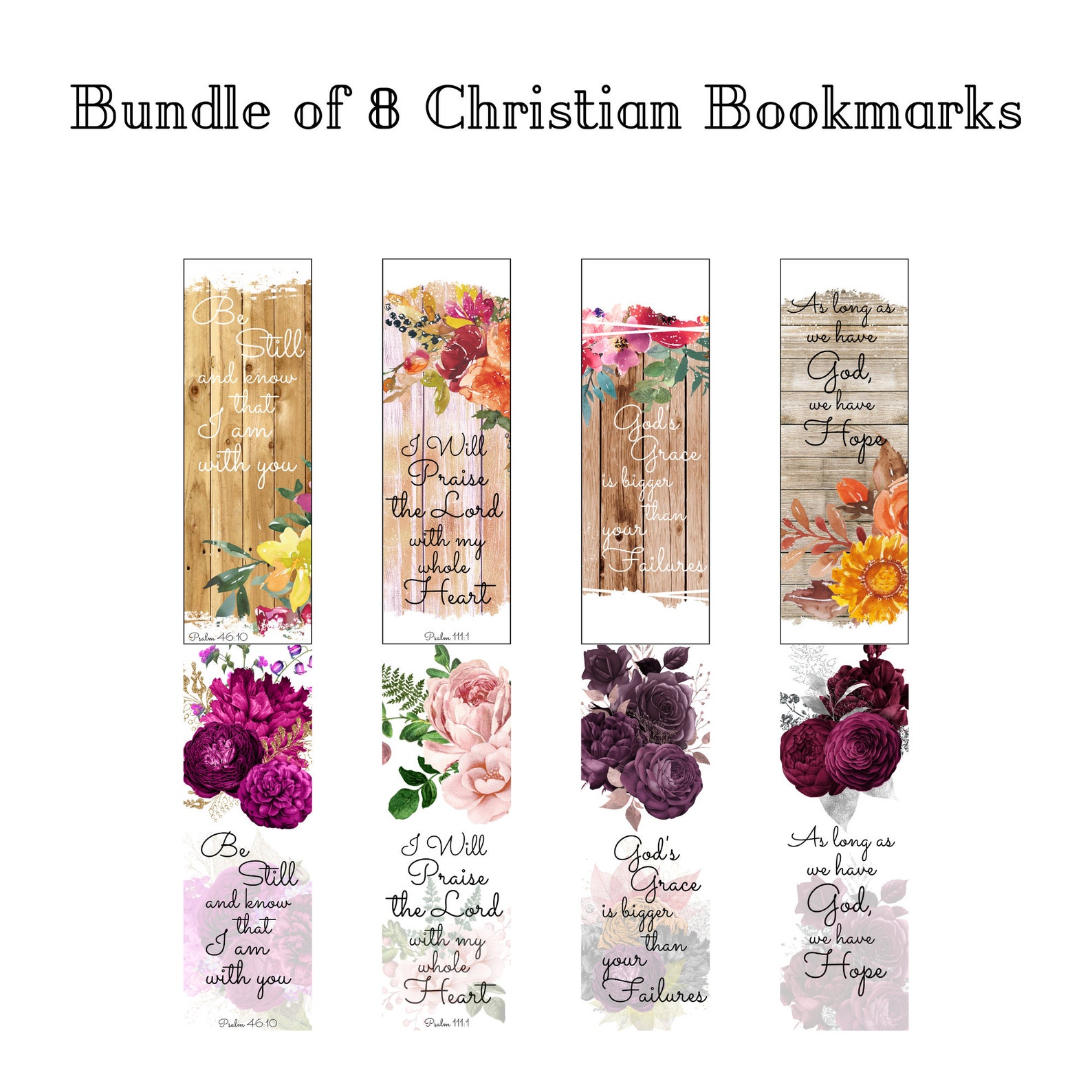 Christian Bookmarks Set of 8, Bible Study Group, Bible Verse Bookmarks ...
