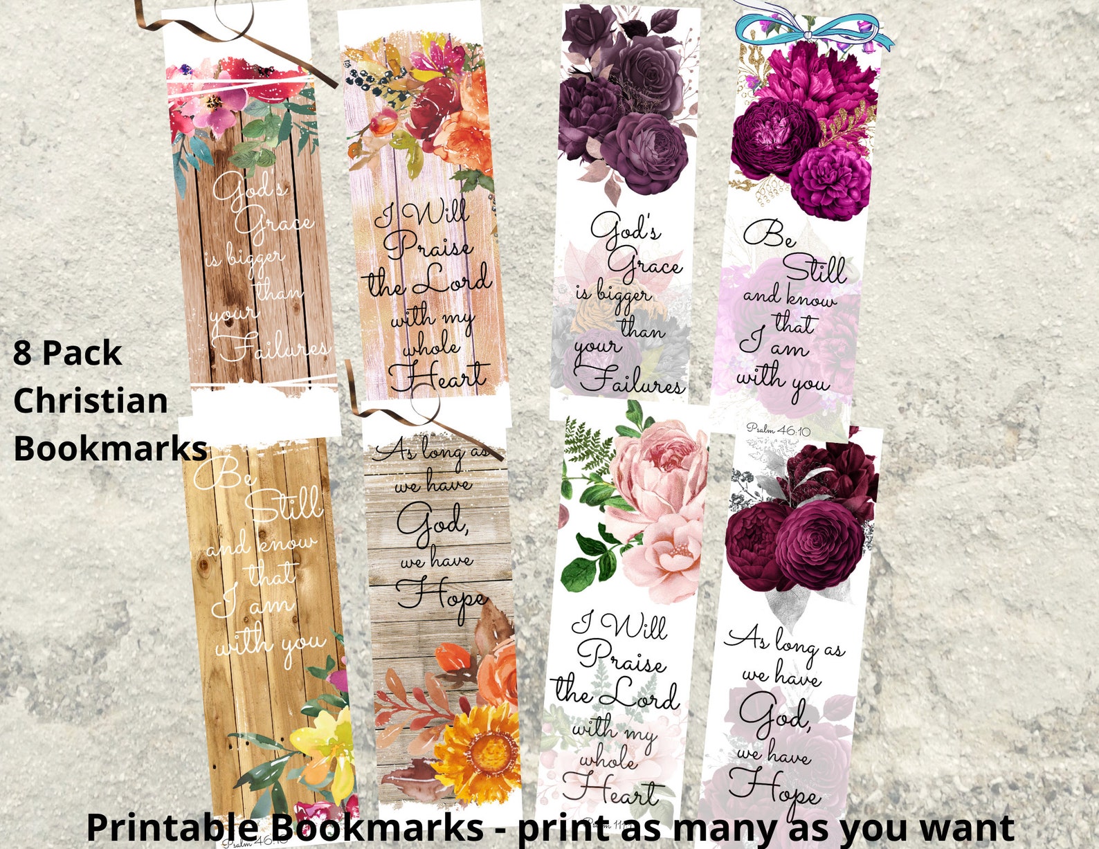 Christian Bookmarks Set of 8, Bible Study Group, Bible Verse Bookmarks ...