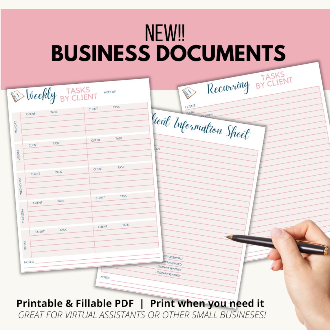 Editable Task List, Printable Weekly Task List by Client, Virtual ...