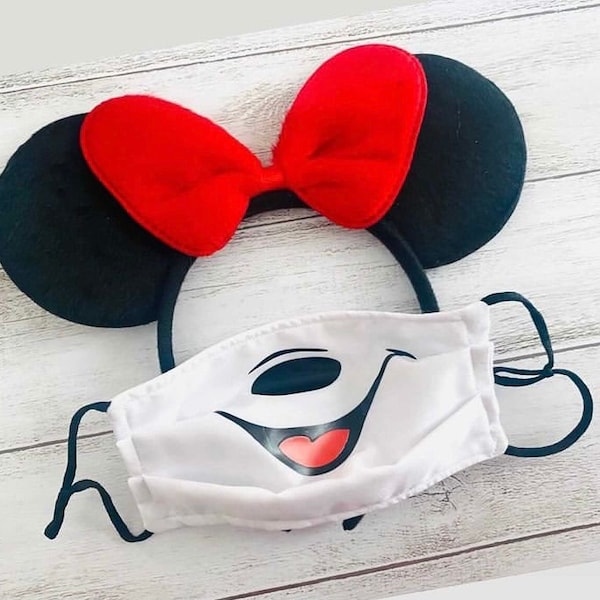 Minnie Mouse Face Mask - Etsy
