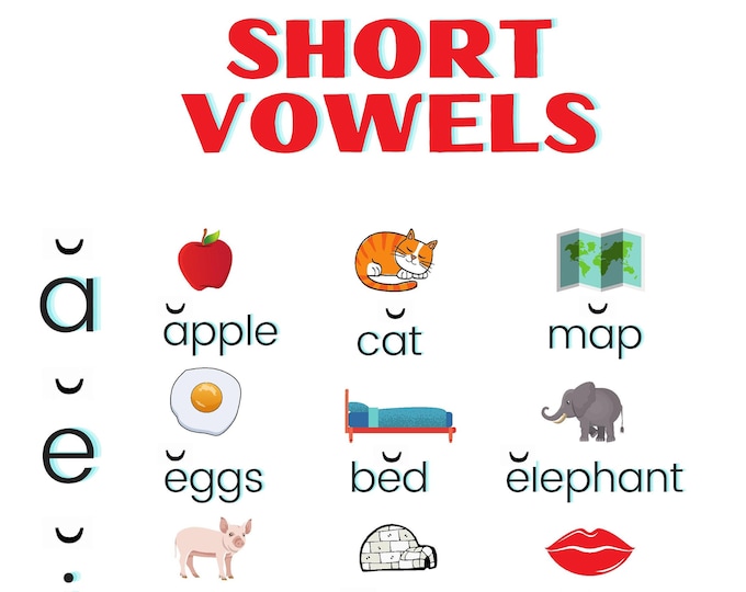 Short Vowels Chart - Etsy