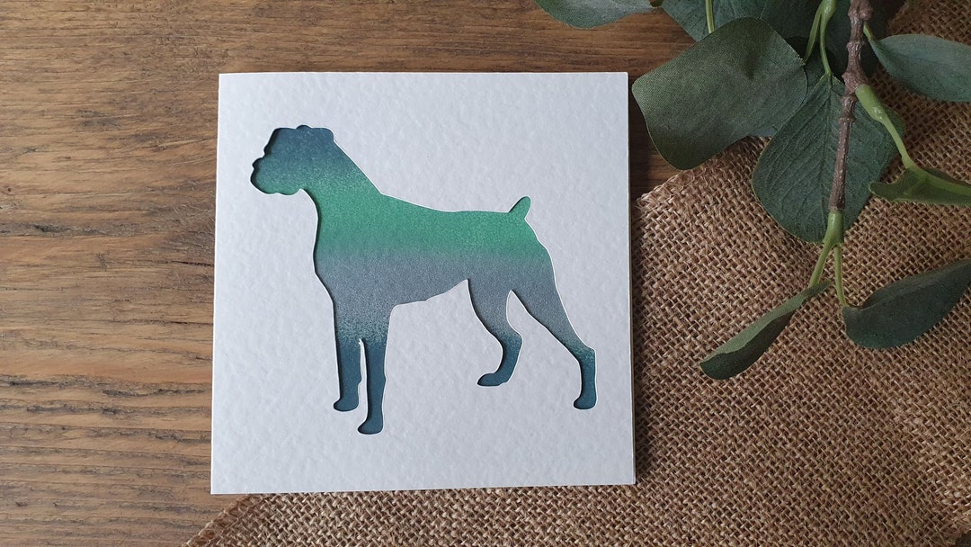 Boxer Card Personalised Dog Card Handpainted Card Custom - Etsy