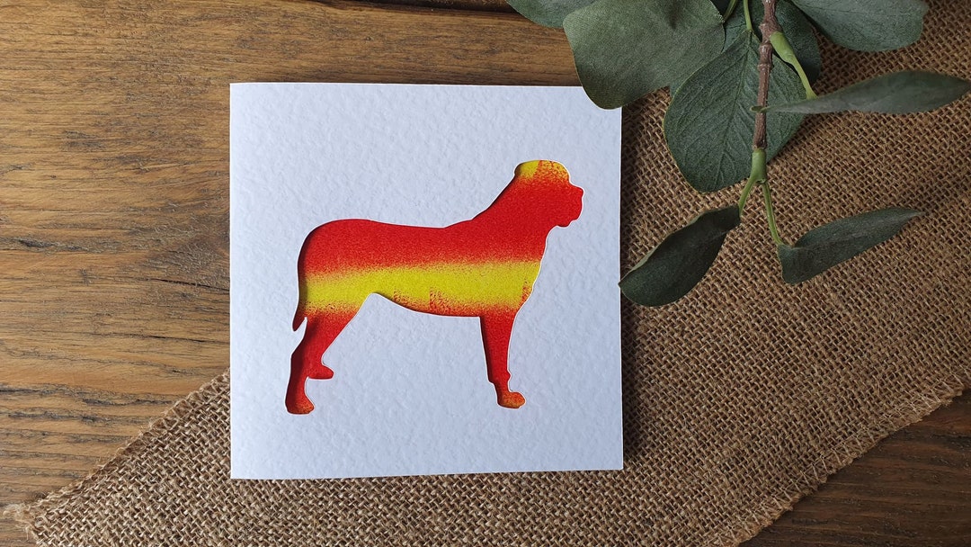 Mastiff Card, Personalised Dog Card, Handpainted Card, Custom Card ...