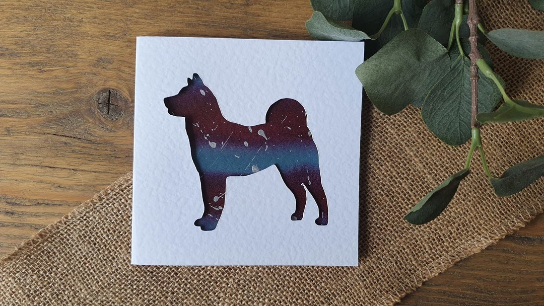 Akita Card, Personalised Dog Card, Handpainted Card, Custom Card ...