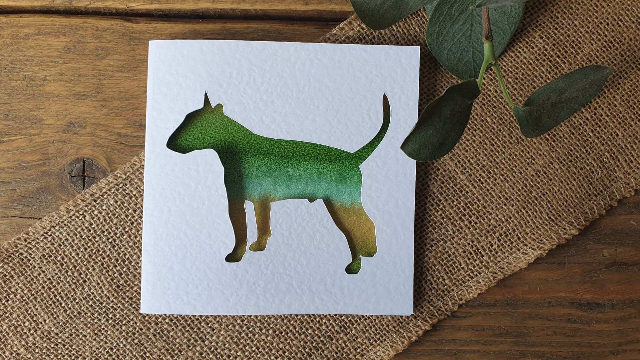 Bull Terrier Card Personalised Dog Card Handpainted Card - Etsy UK