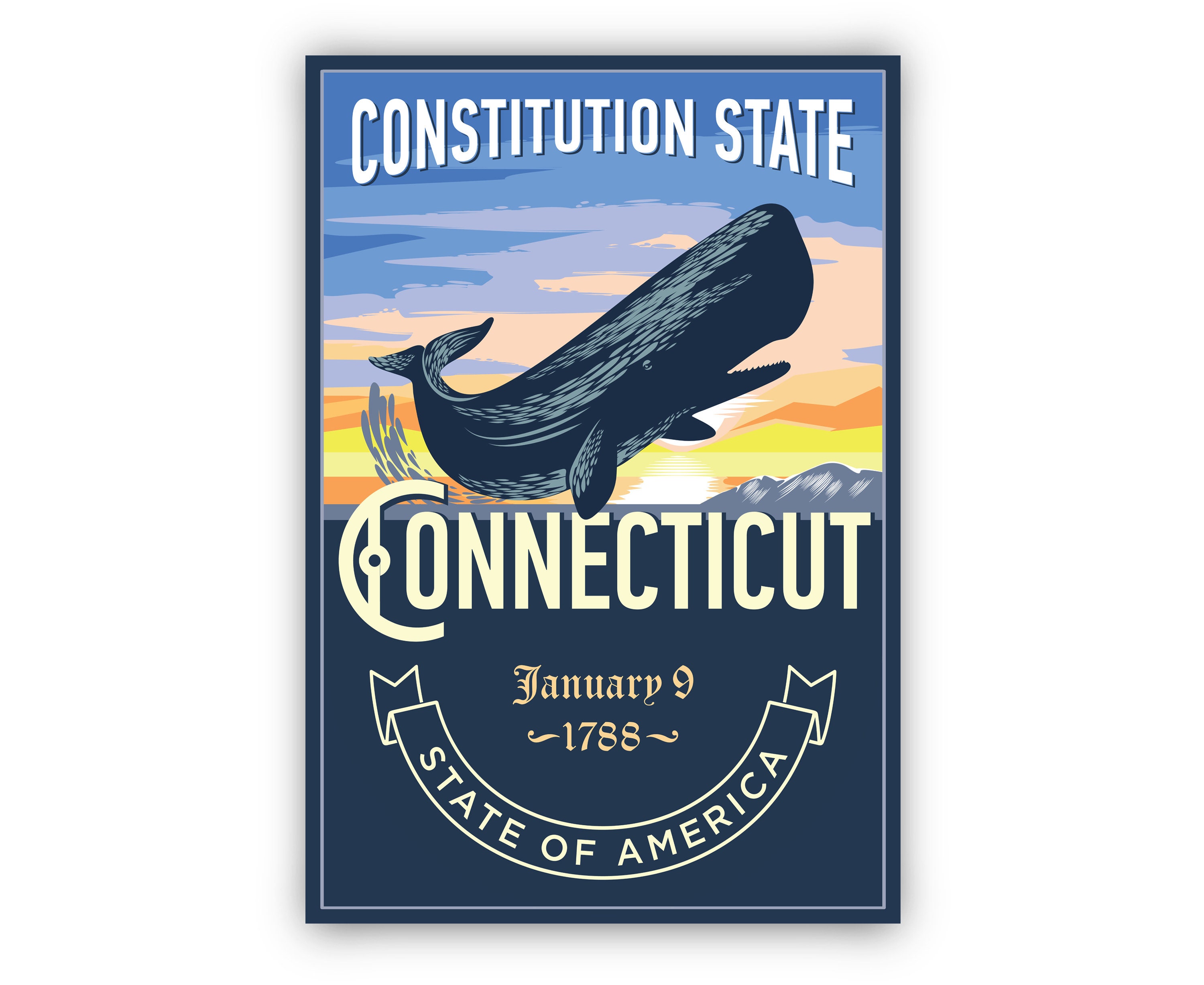 United States Connecticut State Poster Print Connecticut - Etsy