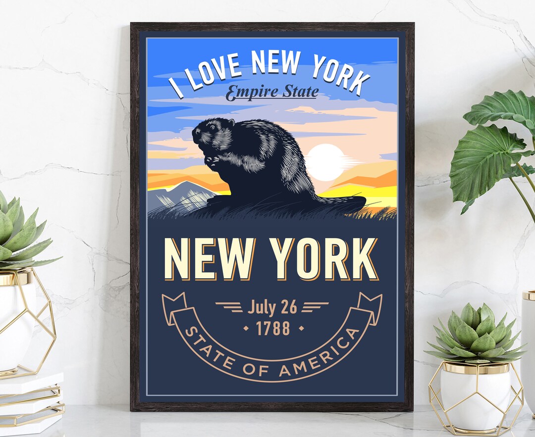 United States Poster, New York State Poster Print, New York State ...