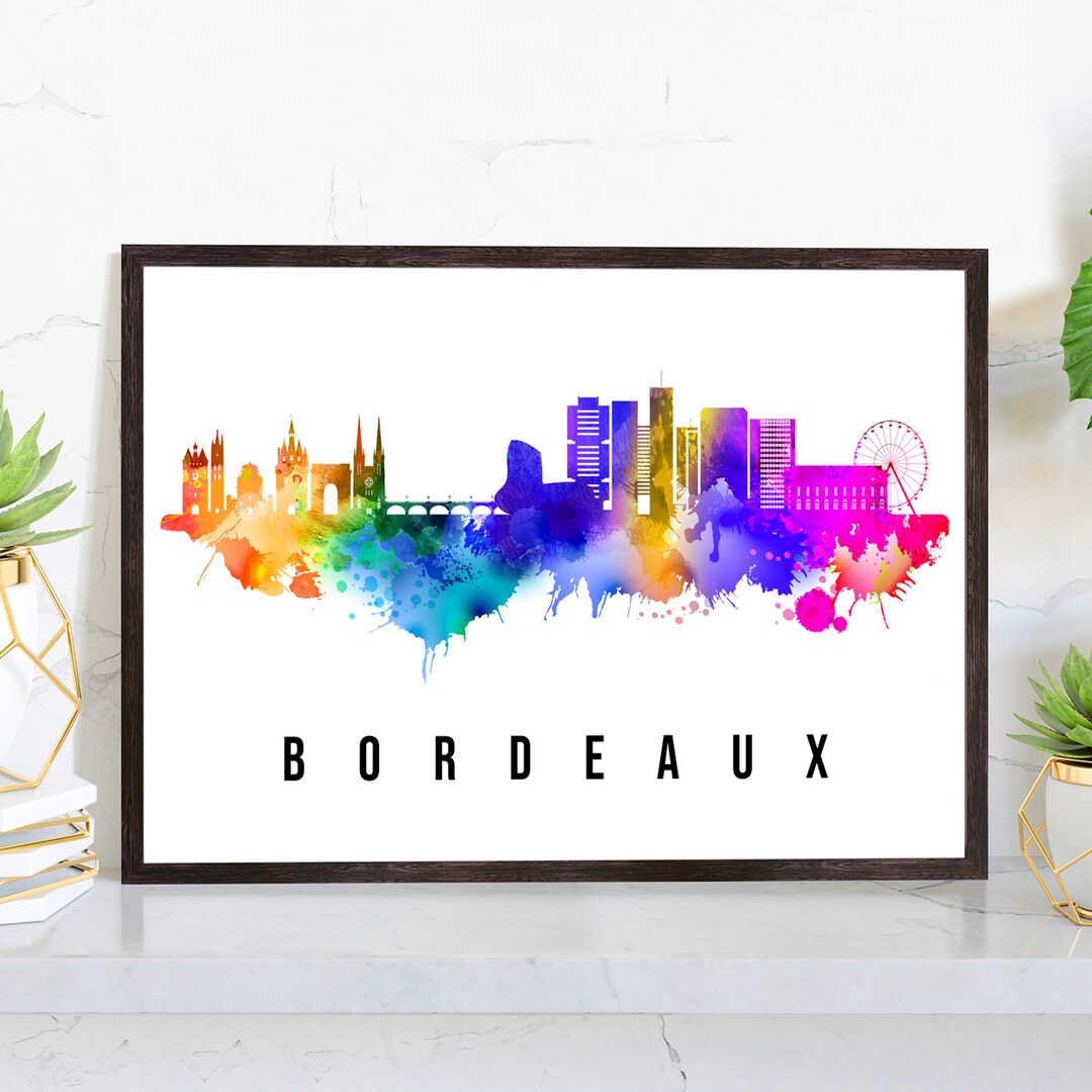 Bordeaux France Poster, Skyline Poster Cityscape Poster, France ...
