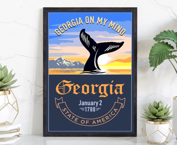 United States Georgia State Poster Georgia Poster Print | Etsy